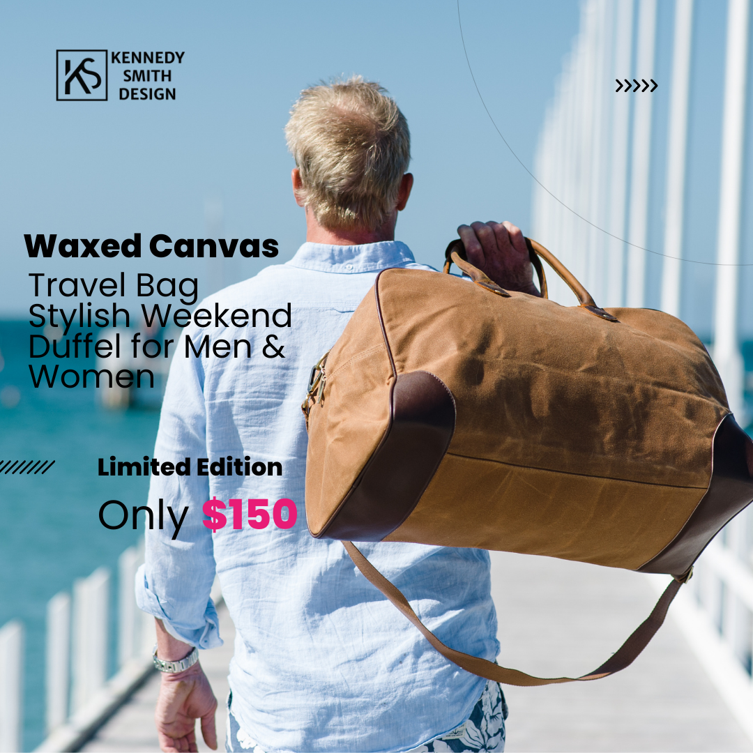 Waxed Canvas Travel Bag – Stylish Water-Resistant Weekend Duffel ...