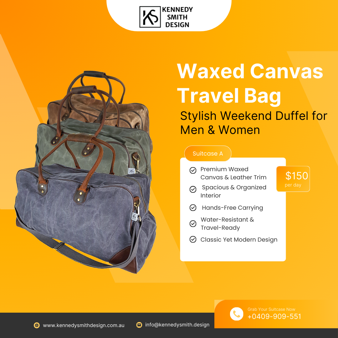 Waxed Canvas Travel Bag – Stylish Weekend Duffel for Men & Women ...